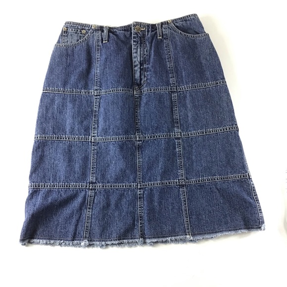 Gloria Vanderbilt | Skirts | Gloria Vanderbilt Patchwork Denim Skirt ...